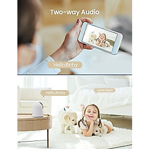 GNCC Pet Camera with Phone APP, Indoor Camera for Baby/Pet/Security(2 Pack), Wi-Fi Camera with Motion/Sound Detection, SD&Cloud Storage, 2-Way Audio, Horizontal Remote, Manual Up and Down