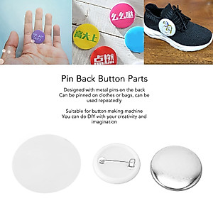 100 Sets Blank Button Making Supplies, DIY Pin Back Button Parts for Button Maker Machine Round Badge Pin Button Parts, includes Metal Cover, Plastic Button Back Cover, Clear(32mm/1.25 inch)