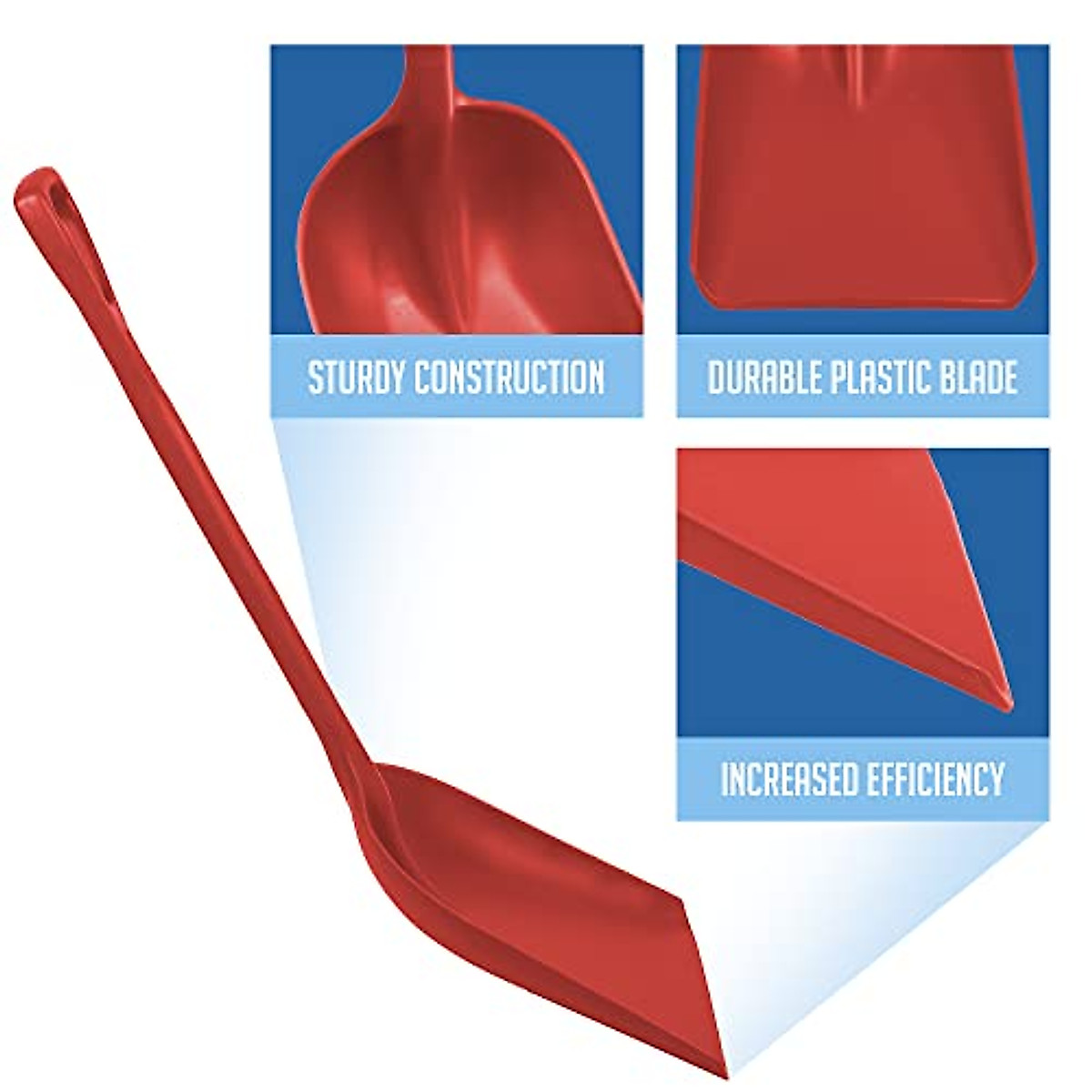 Remco 69824 Seamless Hygienic Shovel - BPA-Free, Food-Safe, Commercial Grade Kitchen and Gardening Accessories, 14", Red