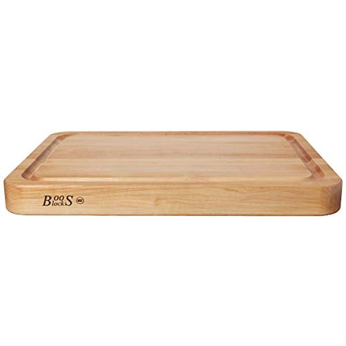 John Boos Block RAD03-GRV Maple Wood Reversible Cutting Board with Juice Groove and Curved Edges, 24 Inches x 18 Inches x 2.25 Inches