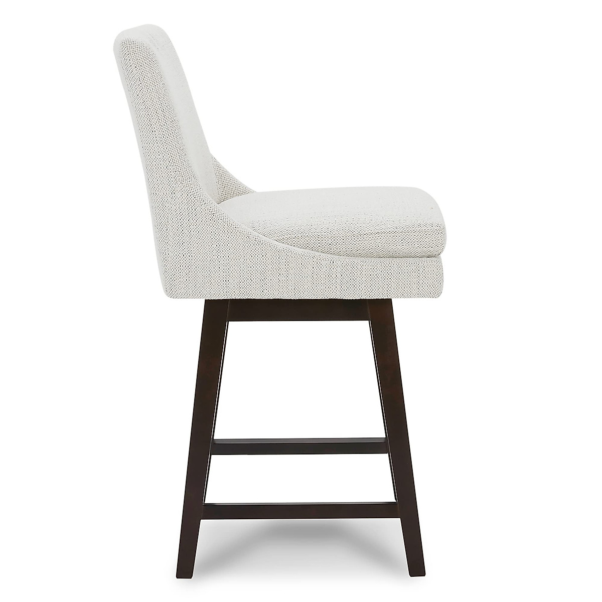 CHITA Counter Height Swivel Barstool, FSC Certified Upholstered Bar Stool, 26.8" H Seat Height, Fabric in Ivory