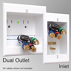 PowerBridge TWO-CK Dual Outlet for TV and Sound-Bar Recessed In-Wall Cable Management System Kit (TWOSB-CK)