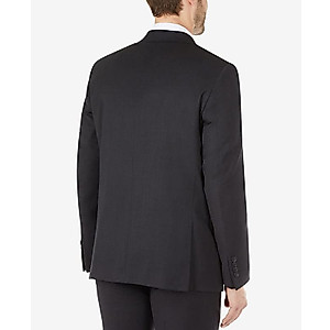 Calvin Klein Men's Slim-Fit Wool Suit Separates Jacket (Black/Brown, 40R)