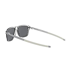 Oakley Men's OO9469 Wheel House Square Sunglasses, Polished Clear/Prizm Black Polarized, 54 mm