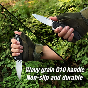 DURATECH Compact Fixed Blade Knife, 6-inch Drop Point Neck Knife Folding Knife, 3-1/4 inch Stainless Steel Blade