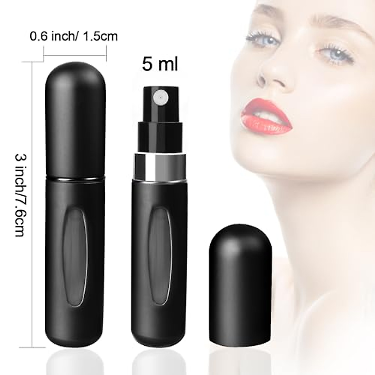 Perfume Travel Refillable Mini Spray Bottles travel size bottles Perfume refill bottle travel Atomizer Dispenser Essentials For Women Mens Small Mister Spray Bottle For Travel Accessories 5ml/0.2oz…