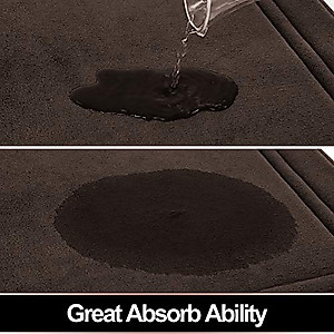 ITSOFT Memory Foam Bath Mat Non Slip Absorbent Super Cozy Velvet Bathroom Rug Carpet, Machine Washable, 24 x 16 Inches Chocolate Brown