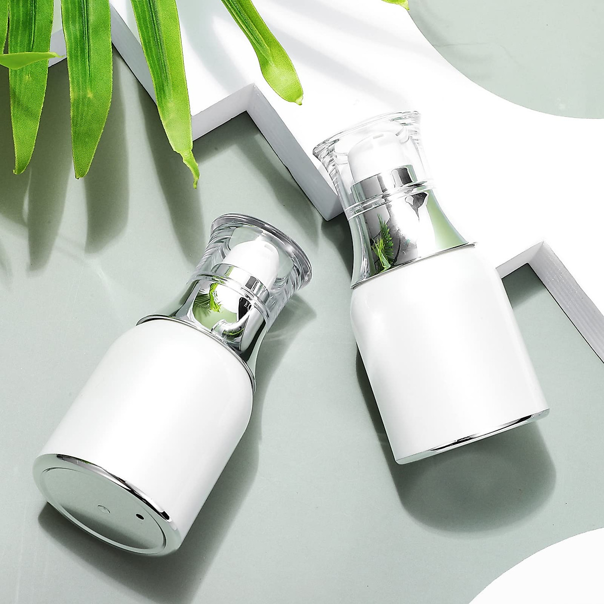 SOLUSTRE 3 Pcs as with cover set cosmetic bottle lotion travel cosmetic containers pump vacuum bottles makeup airless pump bottle travel filling easy to carry Cosmetic bottles