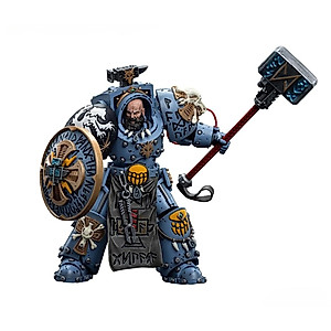 HiPlay JoyToy Warhammer 40K Collectible Figure: Space Wolves Arjac Rockfist 1:18 Scale Action Figures JT6878 (Rockfist)
