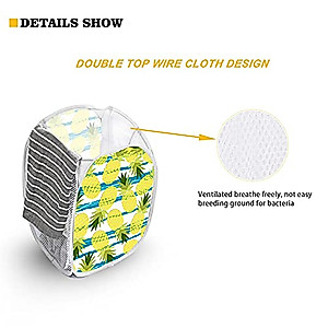 Forchrinse American Flag Bold Eagle Mesh Pop Up Laundry Hamper Storage Canvas Fabric Large Storage Basket for Kids Adults