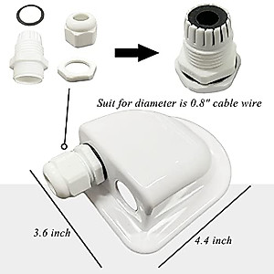LITEMATIRA Solar Double Cable Entry Gland Box for RV, Boat, Caravan Roof Wire Connector Junction Holder Accessories(White)