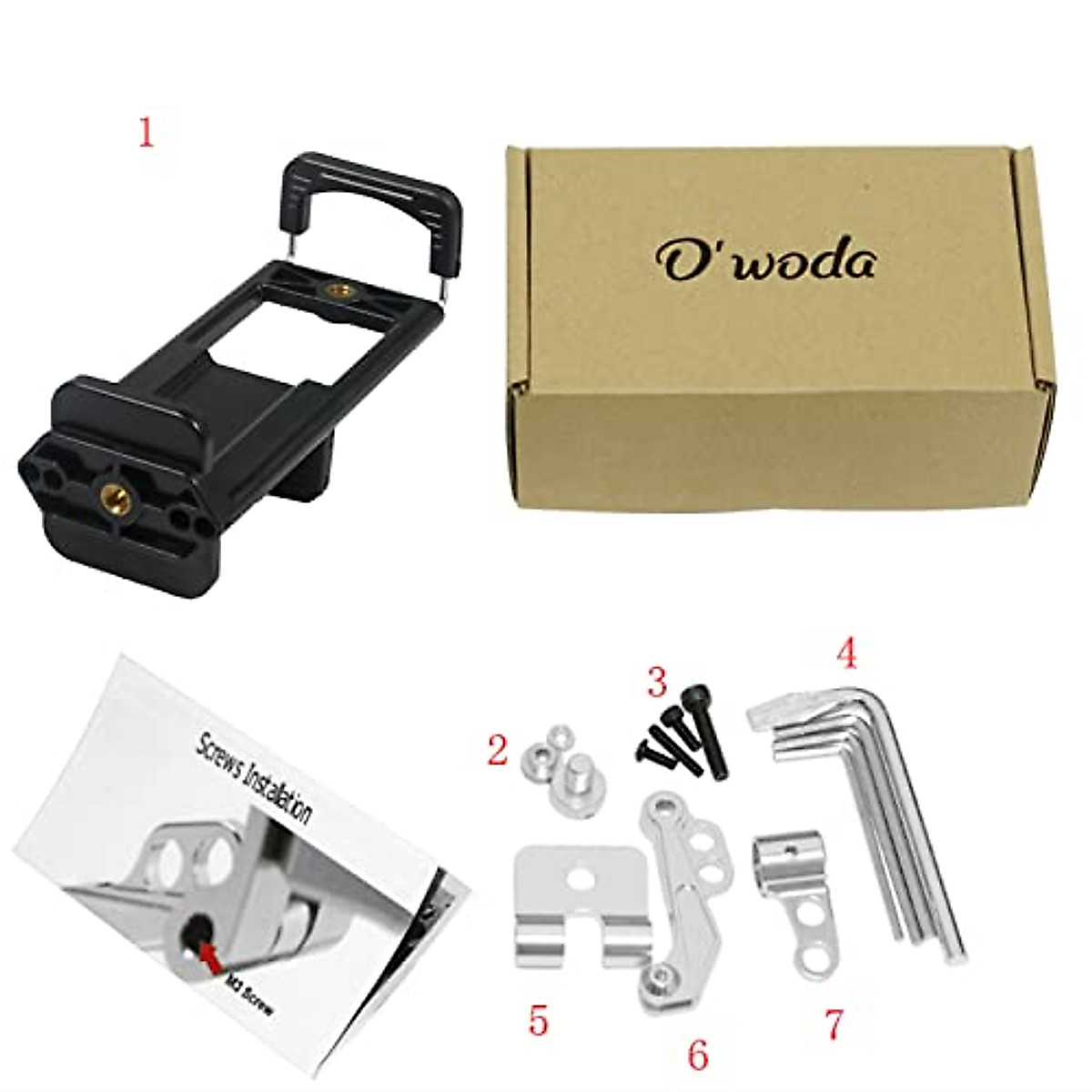 O'woda Tablet/Phone Holder for DJI Phantom 3/3 3 Standard, 2 in 1 Adjustable iPad Bracket Stand for DJI Phantom 3/3 Standard Remote Controller