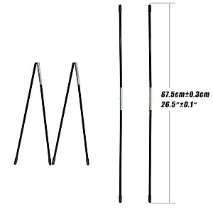 DOKEHOM [4 Pack] 26.5-Inches Fiberglass Rods for Slim Pro 29" and X-Large Pro 29" Laundry Hamper on Wheels (Black)