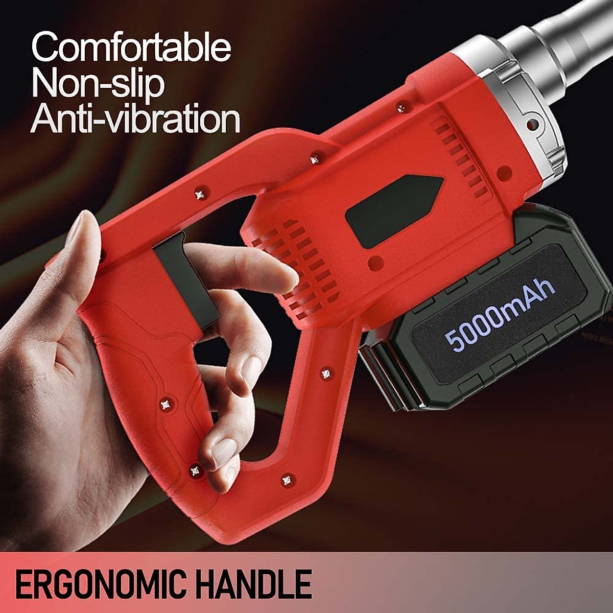 Power Concrete Screed Vibratory Kit Concrete Finishing Tool with 5ft Board, Battery Powered Concrete Surface Leveling Tamper Ruler, Cordless Electric Screed Cement Finishing Vibrating Machine