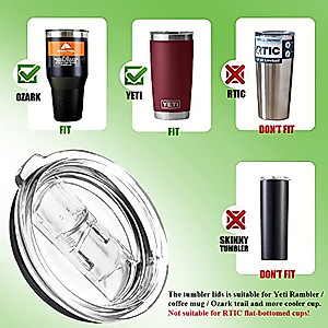 Tumbler Lids Spillproof for 20oz 30oz Yeti and More Cooler Cup, Splash Resistant Lids for Tumbler/For Yeti/Ozark Trails and More, Splash Proof Open - Close Slide Lid, Straw Friendly (20 oz)