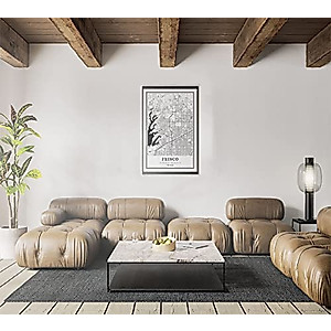 Frisco Texas Tx Map | 8x12 12x18 16x24 20x30 24x36 Ready to Hang Canvas | Modern Minimalist City Artwork for Gifts | Home Office Decor