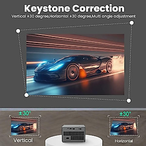 Transpeed Projector 300ANSI Android 10.0 Support 4K include Bracket 12000 lumens BT5.2 1280*720P Home Theater Outdoor Projetor Compatible with Android/iOS/Windows/TV Stick/HDMI/USB