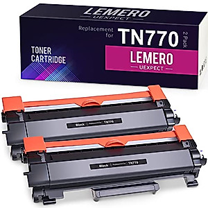 LemeroUexpect Compatible Toner Cartridge Replacement for Brother TN770 TN-770 TN760 Super High Yield Toner for HL-L2370DW HL-L2370DWXL MFC-L2750DW MFC-L2750DWXL (Black, 2-Pack)