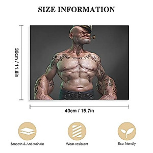 Modern Art Posters Popeye Tattoo Muscle Sailor Funny Posters Cartoon Gym Room Decor Canvas Wall Art Prints for Wall Decor Room Decor Bedroom Decor Gifts 24x32inch(60x80cm) Frame-Style