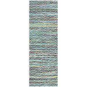 nuLOOM Rochell Hand Woven Chevron Runner Rug, 2' 6" x 8', Green