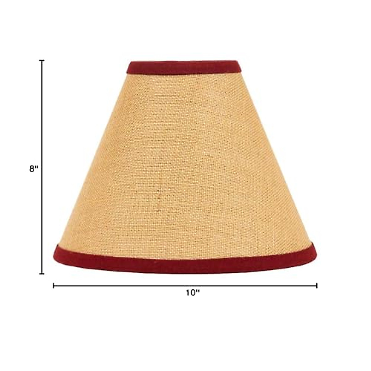 Burlap Stripe Barn Red 10" Bulb Clip Fabric Lamp Shade by Raghu