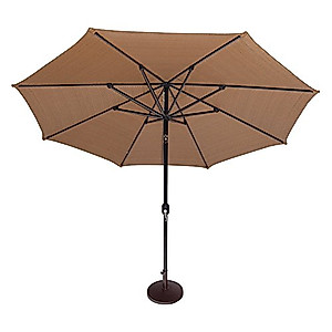 Coolaroo 90% UV Block 2 Position Adjustable Tilt Umbrella, 11' Round, Mocha