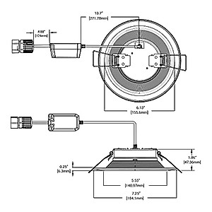 HALO Quicklink 6 Inch Canless Direct Mount Recessed Lighting LED Light for Ceiling and Shower - 8 Pack Starter Kit - 665 Lumens - 5 Selectable Color Temperatures, 0-10V Commercial Dimming