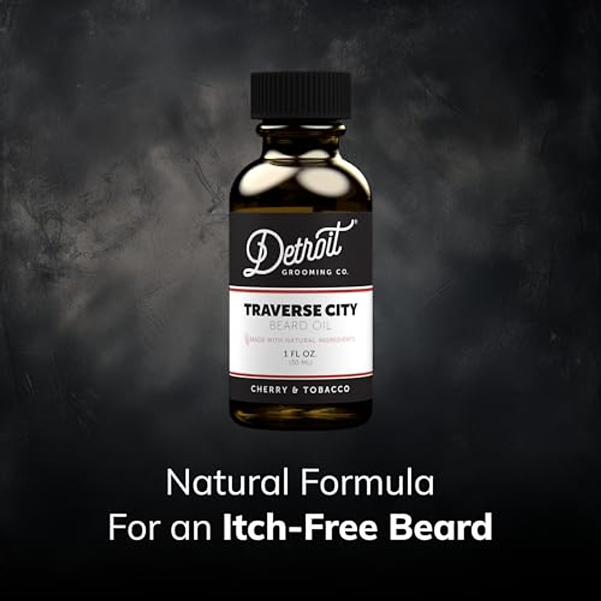 Detroit Grooming Co. Beard Oil – All-Natural, Hydrating Formula with Natural Oils, Vitamin E – Beard Oil (Cherry & Tobacco) – 1 oz (Traverse City)