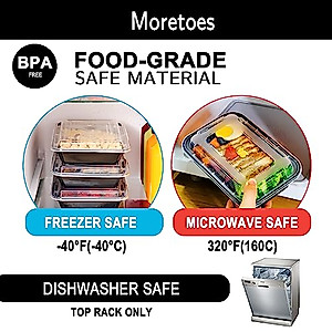 Moretoes 15 Pack 28Oz Meal Prep Containers Reusable, Disposable Food Storage, Plastic Containers for Lunch-Microwave, Freezer, Dishwasher Safe