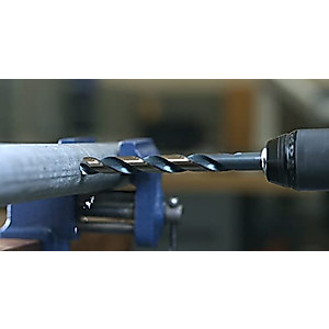 Cle-Line C18128 Bit Barrel Style 1878 High Speed Steel Jobber Length Drill Set, Black and Gold Finish, 1/16" - 1/2" Size, 29 Pieces