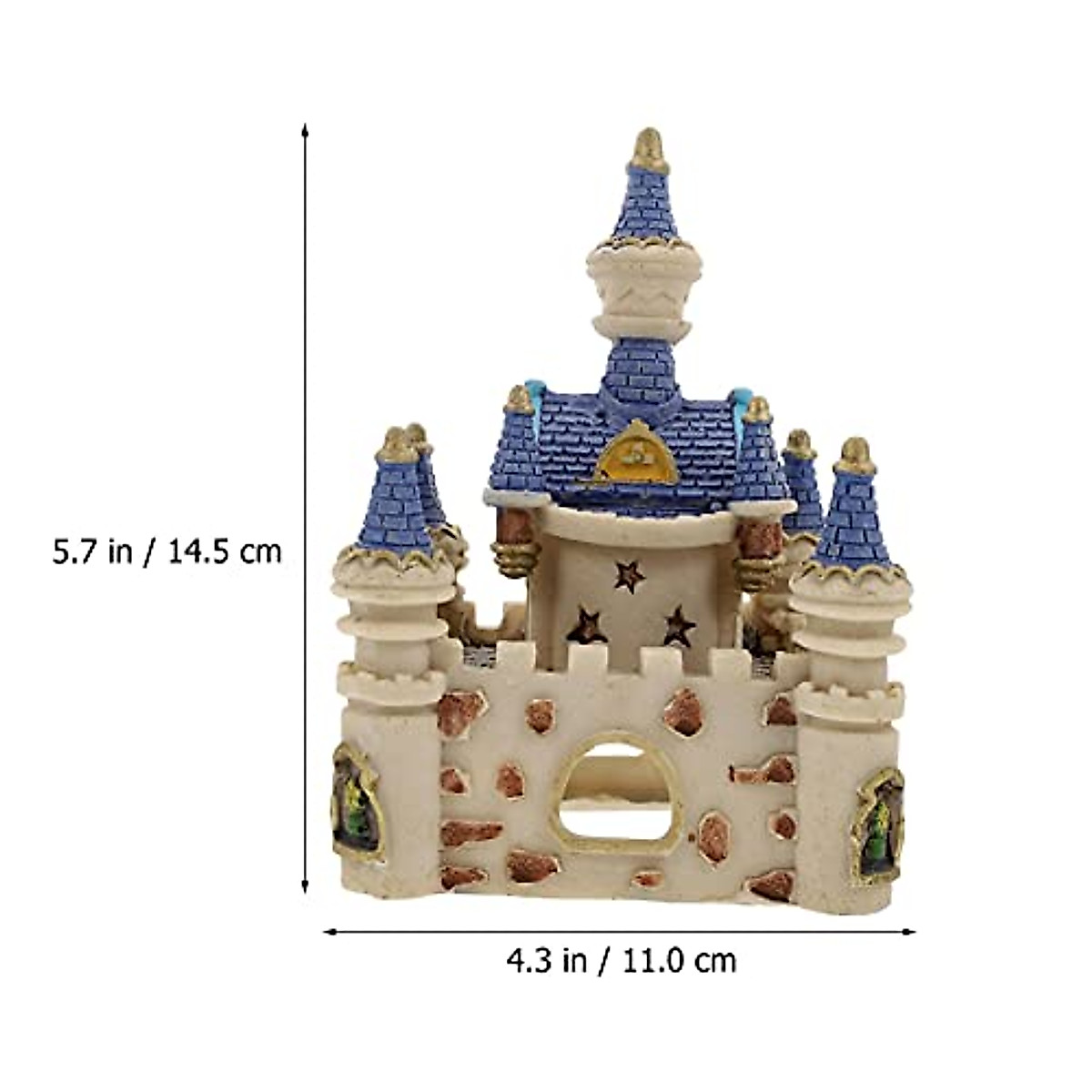 balacoo Aquarium Resin Castle Decoration Fish Tank Roman Castle Cave Hideout Betta Fish Ornament Accessories
