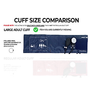 EMI EBL-430 Royal Sprague Stethoscope and Large Adult Cuff (See Large Cuff Size: 33 cm to 51 cm | 13 inch to 20 inch) Aneroid Sphygmomanometer Manual Blood Pressure Set