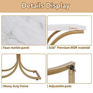 HOLTICO Console Table Narrow Sofa Table with Stable Metal Legs Entrance Table Home Decor Behind The Couch Table Modern Foyer Table for Living Room, Entryway, Hallway, Gold