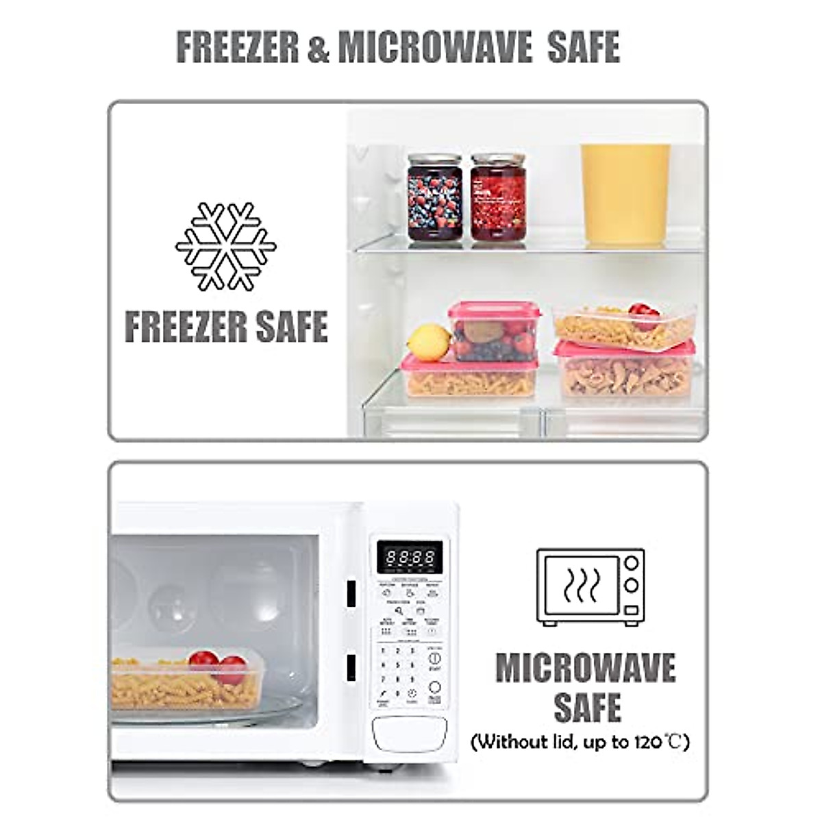 Tauno Easy Lock & Open Food Storage Containers | Plastic Kitchen Organizer with Lids | BPA Free Nesting | Set of 10 Pack 72 Cup Total