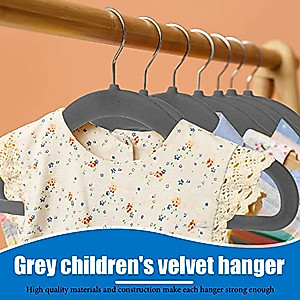 Sawysine 100 Pcs Baby Hangers for Closet Kids Clothes Hangers Children Velvet Non Slip Hangers Space Saving Infant Hangers Nursery Newborn Toddler Hangers for Boys Girls, 11.42x7.48 Inch