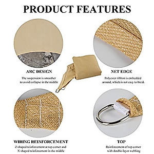 TK-PINLI 10' x 13' Rectangle Sun Shade Sail UV Block for Outdoor Patio Garden