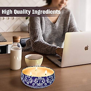 Citronella Candles Outdoor and Indoor 3 x 13.5 Oz,3 Wick Scented Candles Gift Set,Aromatherapy Candles Natural Soy Wax Candle in Portable Travel Tin 3 Pack