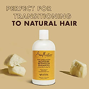 SheaMoisture Moisture Retention Shampoo for Dry, Damaged or Transitioning Hair Raw Shea Butter Shampoo to Hydrate Hair 13 oz 2 Count