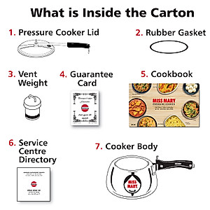 Hawkins 5 Litre Miss Mary Handi Pressure Cooker, Inner Lid Cooker, Silver (MMH50)