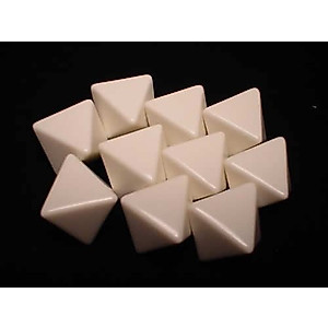 White Blank D8 Dice Set of 10