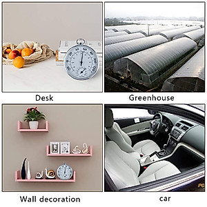 CHIVENIDO Indoor Outdoor Thermometer, Mini Thermometer Hygrometer for Car, Greenhouse, Baby Room, Freezer, No Battery Required Hanging Hygrometer Round 2" in Diameter (Silver)