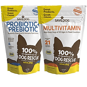 SAVE.DOG Chewable Probiotics & Multivitamin for Dogs Bundle