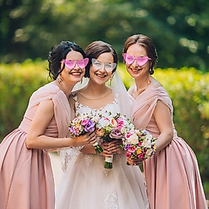 Chicpop 12 Pcs Heart Sunglasses For Women Cute Fun Bachelorette Glasses Bulk for Party Favors