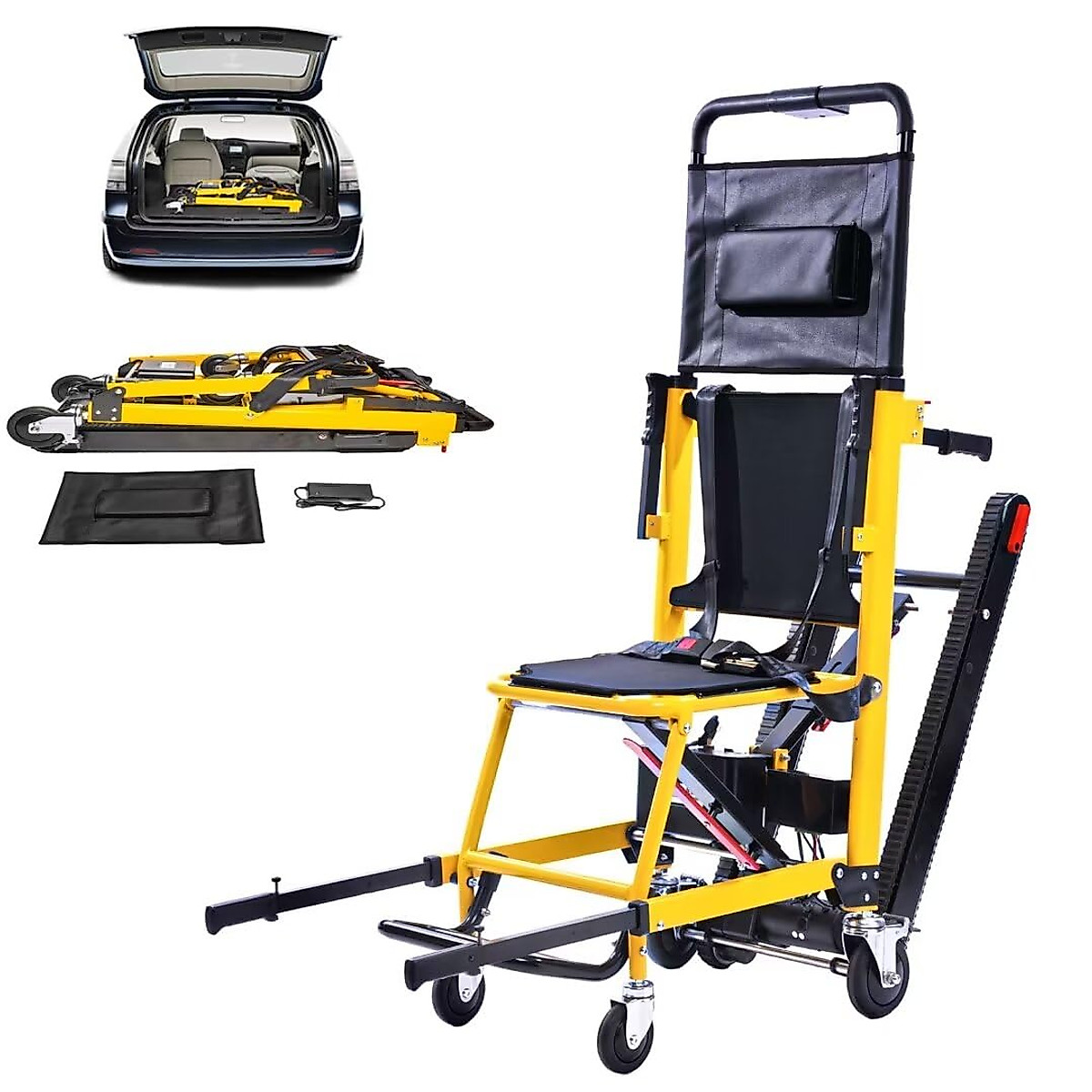 Nolene Folding Track Stair Chair - Weight Capacity: 330 lbs Yellow
