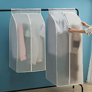 Sunydog Garment Clothes Cover Protector, Hanging Garment Storage Bag Translucent Dustproof Waterproof Hanging Storage Bag for Wardrobe with Full Zipper for Coat Dress
