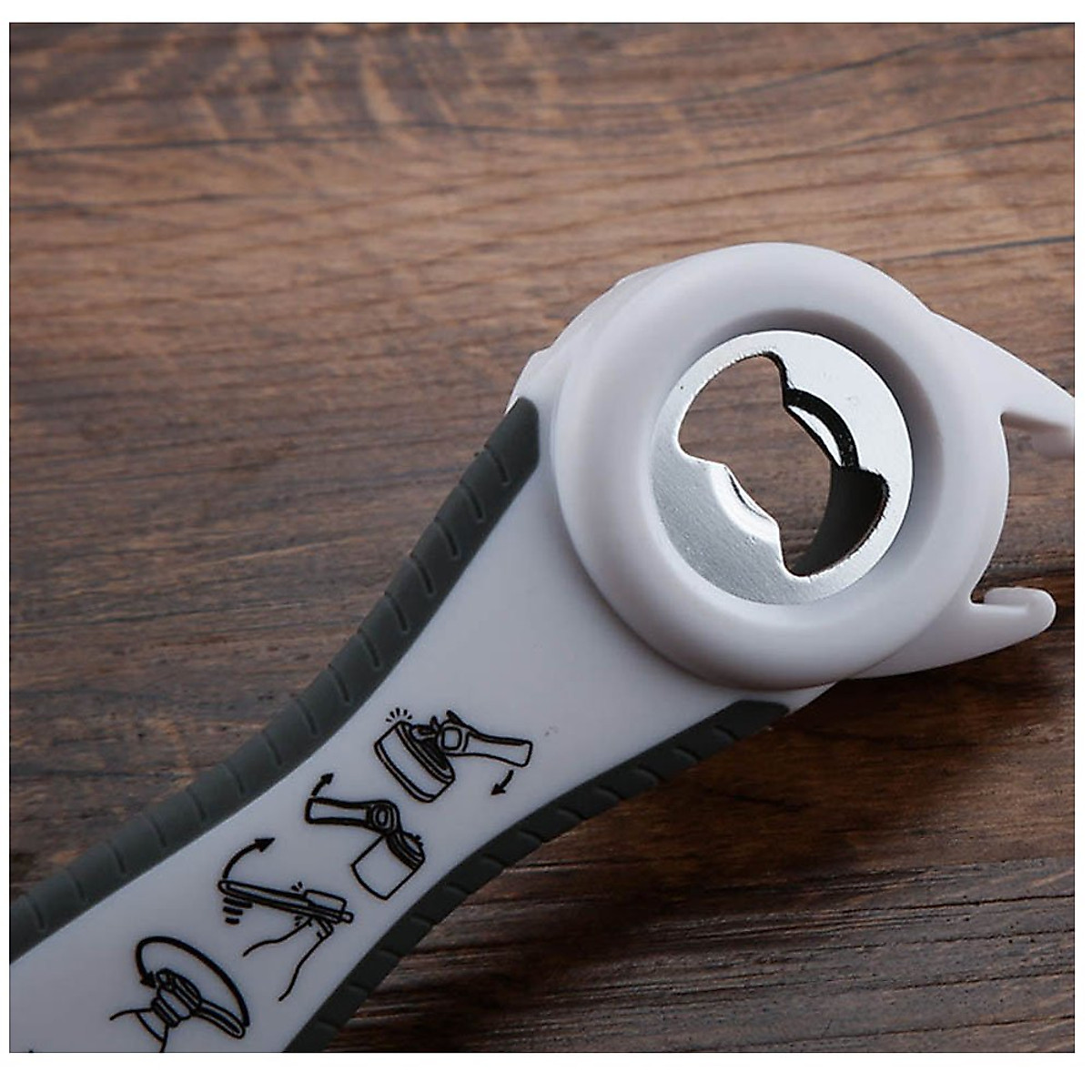 5 in 1 Lids off Jar Opener, Bottle Opener, Ideal For Women, Kids, Seniors - for Multipurpose Kitchen Tool, Easy open. White