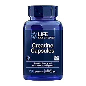 Life Extension Creatine Capsules – For Healthy Muscle Performance - Energy Support Supplement Non-GMO, Gluten Free – 120 Capsules
