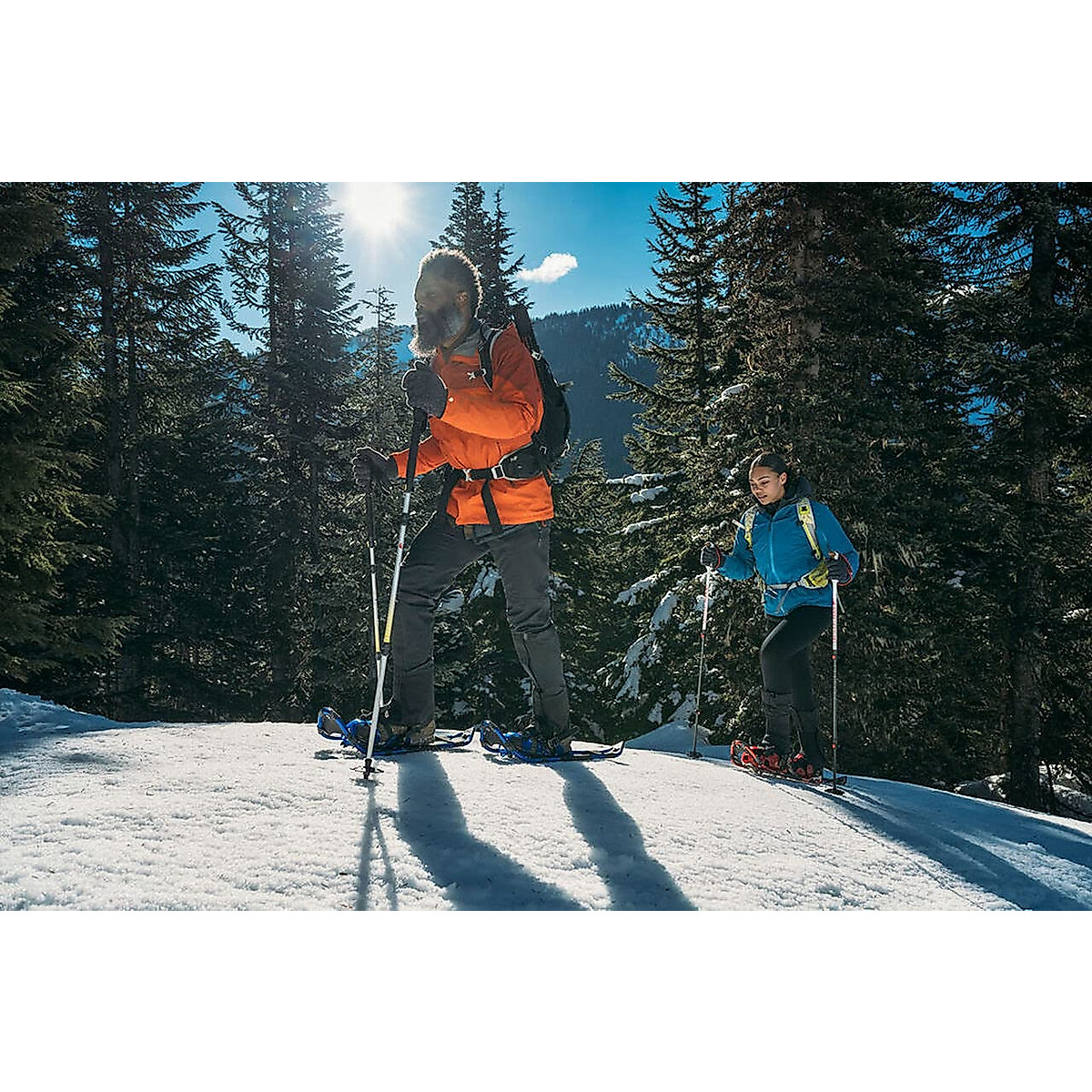 Crescent Moon All Terrian Unisex Snowshoe - Sawtooth 27 (Blue): Unisex All Terrain Snowshoe with Award Winning Single Loop Pull Binding, Stainless Steel Crampons and Heel Lifts
