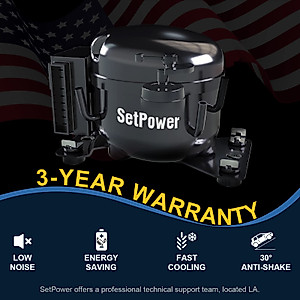 Setpower AJ40 Portable Refrigerator,Portable Freezer,42 Quart(40L) Electric Cooler,Car Refrigerator,12/24V DC Cable & 110/240V AC,Car Fridge for Camping,Truck,Travel,Fishing,3-YEAR Warranty