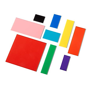 hand2mind Rainbow Fraction Squares, Montessori Math Materials, Fraction Manipulatives, Unit Fraction, Math Manipulatives for Elementary School, Homeschool Supplies (Set of 15)